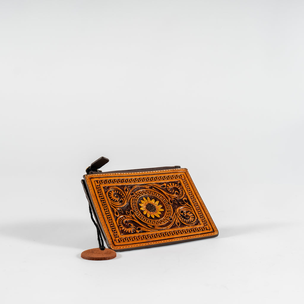 Leather Tooled Credit Card Holder – Drawnwest