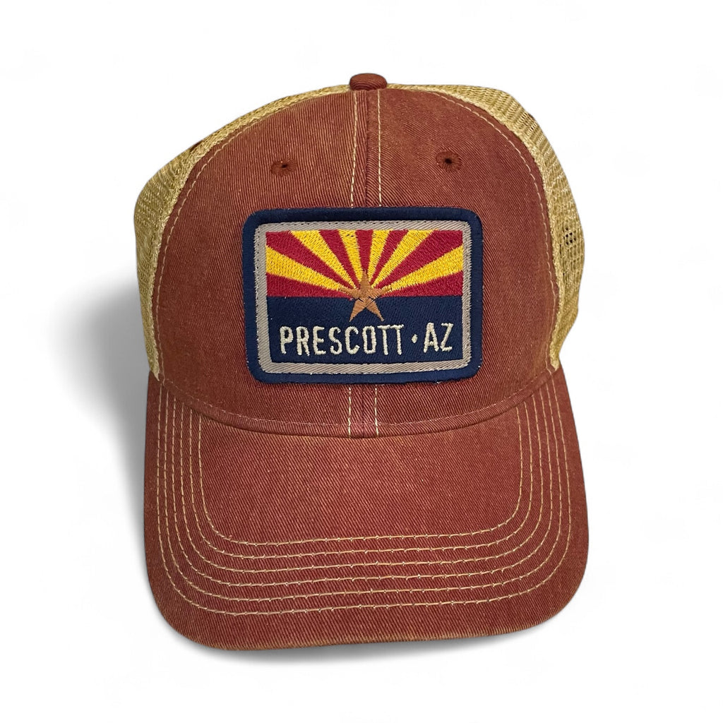 Prescott Arizona Flag Patch Mesh SnapBack Baseball Cap – Drawnwest